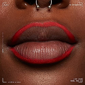 NYX PROFESSIONAL MAKEUP Line Loud Lip Liner, Longwear and Pigmented Lip Pencil with Jojoba Oil & Vitamin E - Rebel Red (Warm Red)