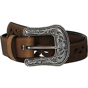 Ariat Women's Scroll Cutout Basic Brown Belt, Extra Large