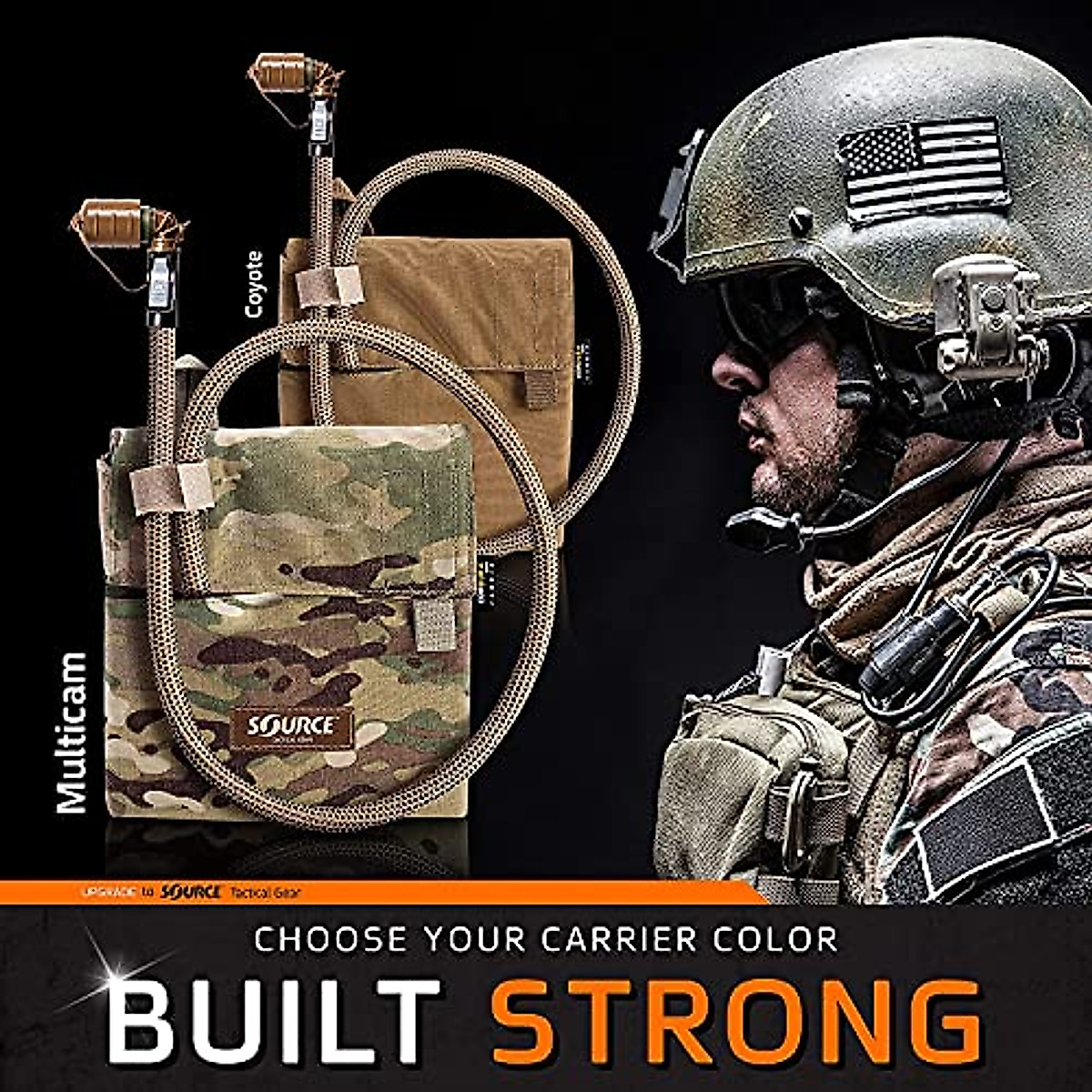 Source Tactical Kangaroo 1L Collapsible Widepac Hydration Bladder with Pouch - Leakproof Widepac Closure - Zero Taste and Virtually Self-Cleaning - 34oz