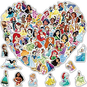 Cute Princess Stickers Pack 100PCS, Kawaii Stickers for Water Bottles Laptop Phone Glueewee Vinyl Waterproof Stickers Gifts for Kids Girls Teens Adults