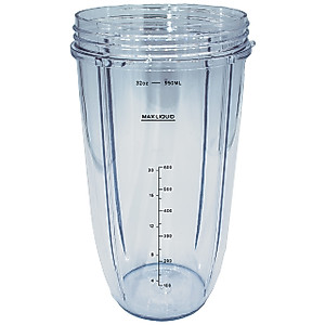 Blendin Replacement 32 Ounce Extra Large Cup Jar with Lip Ring, Compatible with Nutribullet 600W, 900W, NB-101B, NB-101S, NB-201, NBR-0601, NBR-1201, NB9-1301, 900 Pro Series Blenders, 2 Pack Part