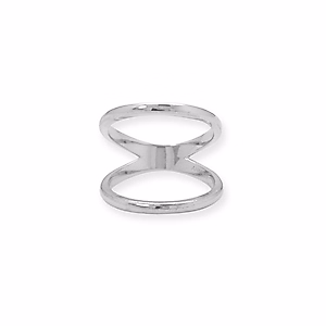 925 Sterling Silver Rhodium Plated Double Band Knuckle Ring Size 8 Jewelry for Women