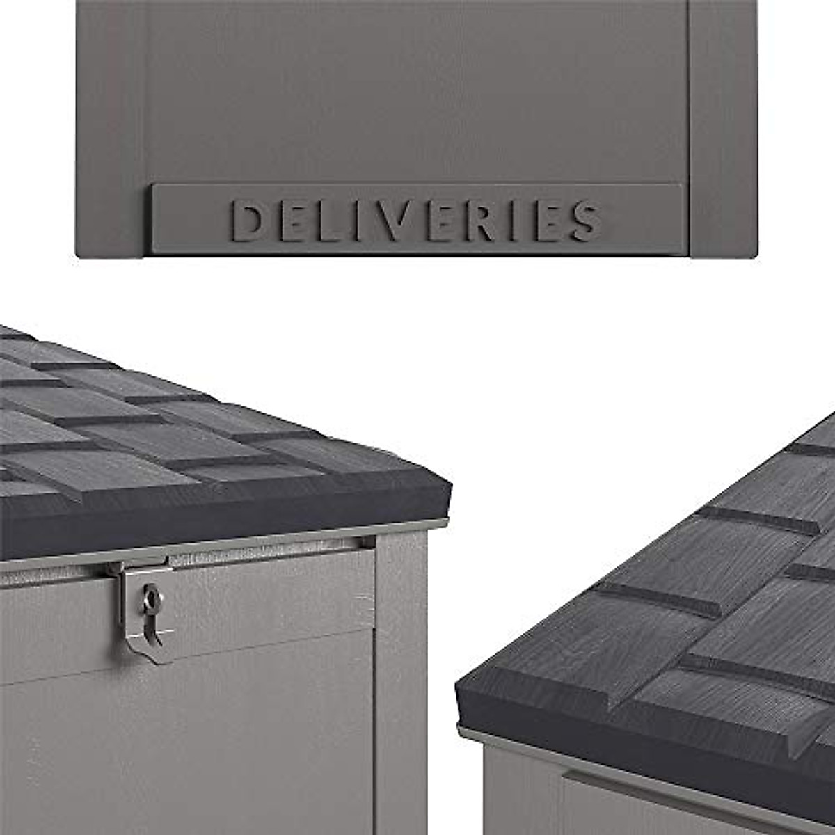 CoscoProducts COSCO 88333BGY1E BoxGuard Large Lockable Package Delivery and Storage Box, 6.3 cubic feet, Black/Grey