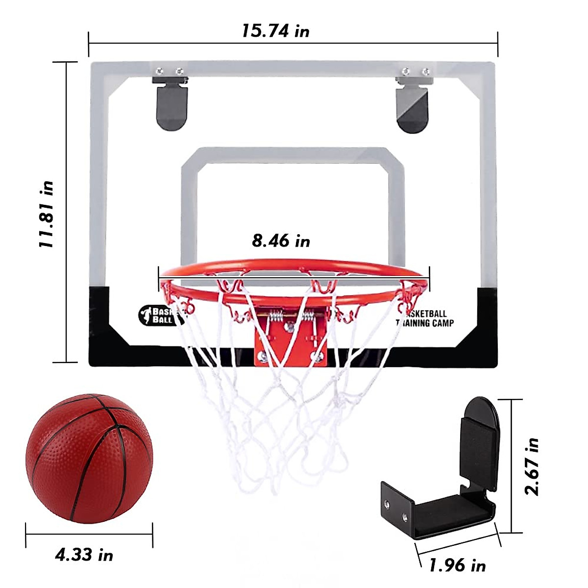 Amy&Benton Mini Basketball Hoop Indoor for Kids Small Basketball Goal Over The Door Nerf Basketball Hoop Dunking Proof on Wall for Room Bedroom Office