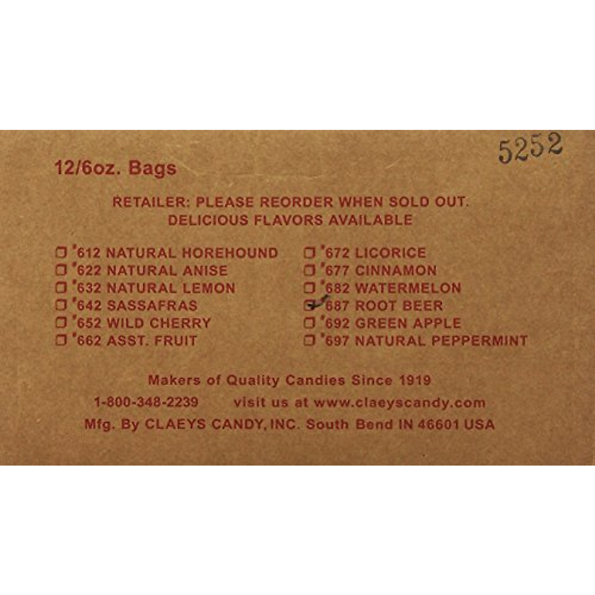 Claey's Root Beer Drops, 6-Ounce Packages (Pack of 12)