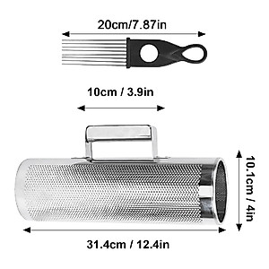 Guiro Shaker with Scraper 4x12in Type A Metal Guiro Shaker Percussion Instrument Music Teaching Aids