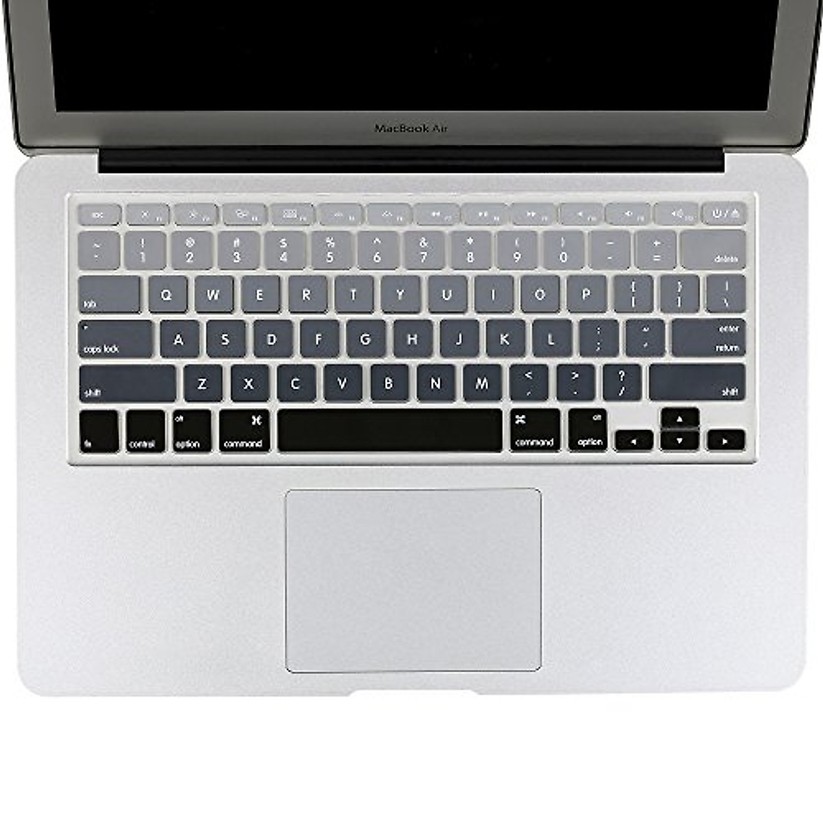 Kuzy - Gray Ombre Colors Keyboard Cover Silicone Skin for MacBook Pro 13" 15" 17" (with or w/Out Retina Display) iMac and MacBook Air 13" - Mix Grey Ombre