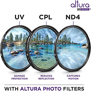 58MM Complete Lens Filter Accessory Kit (UV, CPL, ND4, ND2, ND4, ND8 and Macro Lens Set) for Canon EOS 70D 77D 80D 90D Rebel T8i T7 T7i T6i T6s T6 SL2 SL3 DSLR Cameras