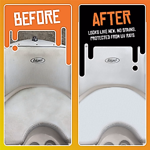 Boat Juice 2in1 Interior Boat Cleaner & Protectant Spray | Vinyl Boat Seat Cleaner + Ceramic UV Protection | Also for Upholstery, Carpet | Marine Detailing, Orange Creamsicle Scent, Made in USA (32oz)