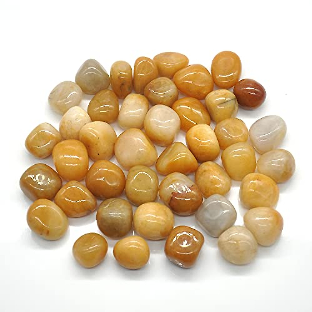 PacuM Natural Yellow Jade Crystal Tumbled Bulk Specime Gemstones Gem Aquarium Decoration LUZONGYUYIN (Size : 200g)