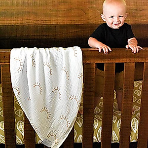 Brilliant Bambino - Baby Swaddle Receiving Blanket - 2 Pack | Boho Safari Animals & Sunrise Set | Muslin Cotton Blend | Newborn Essentials | Boys & Girls Baby Stuff | Swaddle Blanket