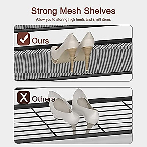 CHEMPFR Shoe Rack - Sturdy Steel Shoe Organizer for Closet or Entryway with Spacious Top and Strong Mesh Shelves - Industrial Style Free Standing Storage Shelves (5-Tier 11.8"x36.2"x31.5")