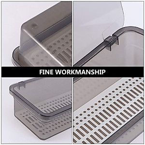 Cabilock Cutlery Organizer flatware tray kitchen drawer organizer with lid utensil holder with cover utensil drawer organizer for drawer countertop Utensil Organizer