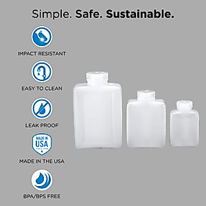Nalgene HDPE Square Narrow Mouth Bottle (8- Ounce)