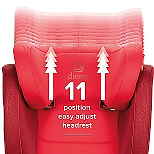 Diono Monterey 2XT Latch 2 in 1 High Back Booster Car Seat with Expandable Height & Width, Side Impact Protection, 8 Years 1 Booster, Red