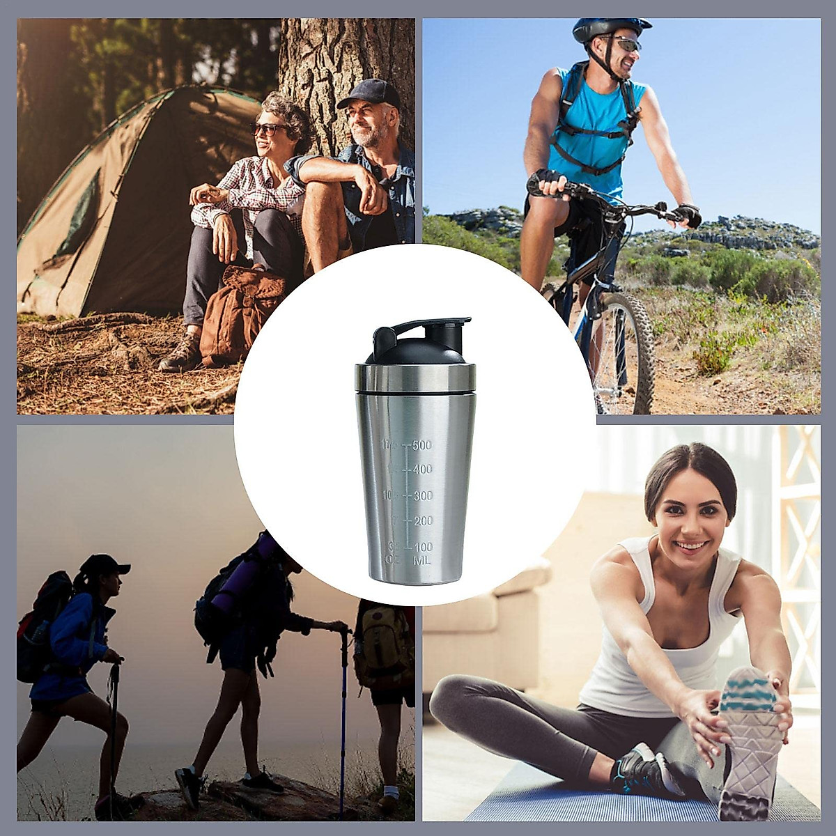 500ml Protein Shake Bottle,Smoothie Shaker & Gym Powder Bottle,Protein Mixes Shaker Cup,Stainless Steel Water Bottle And Protein Shaker,Reusable Stainless Steel Water Bottle,Gym Water Bottle