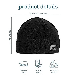 Turtle Fur Beanie Chelonia 150 Fleece Hat, Black