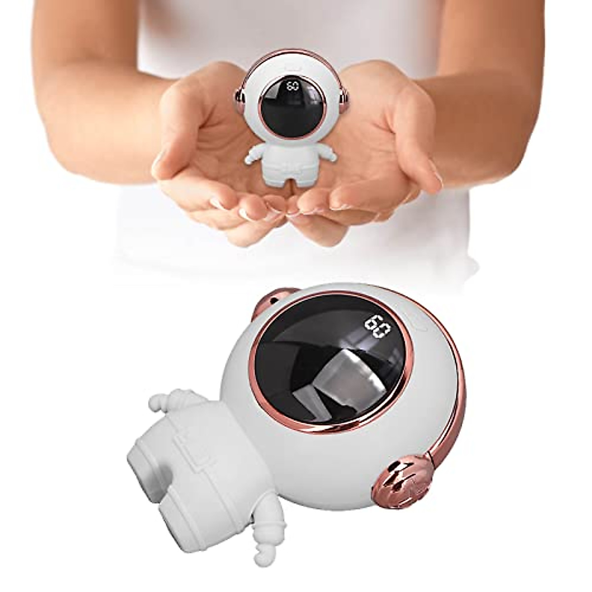 Mini Warmer, Heater Rechargeable Pocket, Portable USB Digital Fast Heating Electric for Winter, Black and White (White)