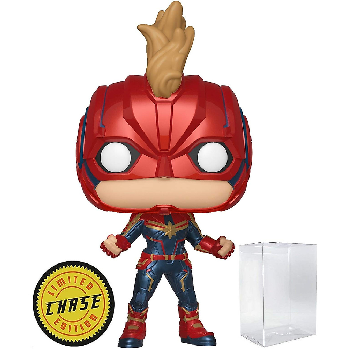 Marvel: Captain Marvel - Masked Captain Marvel Limited Edition Chase Funko Pop! Vinyl Figure (Includes Compatible Pop Box Protector Case)