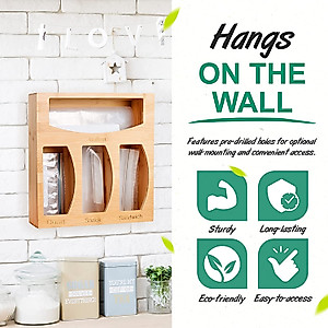 Ilberry Ziplock Bag Storage Organizer | Bamboo Ziplock Bag Organizer Designed to Fit Most Kitchen Drawer | Food Baggie Holder Suitable for Gallon, Quart, Sandwich and Snack Variety Size Bags