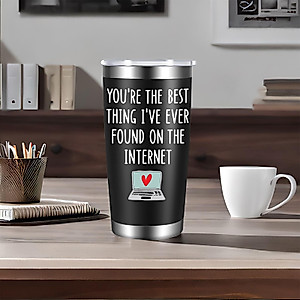 GSPY Wine Tumbler, Husband Gifts, Boyfriend Gifts - Mothers Day Gifts for Girlfriend, Wife - Funny Anniversary, Fathers Day, Birthday Gifts for Her, Him - Best Thing I Found on the Internet