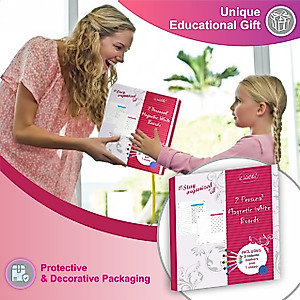 2 Pcs Chore Chart for Kids Multiple Kids with 5 Magnetic Markers & Star Eraser- Behavior Reward Chart - Fridge Weekly Schedule White Board - Teens Adults Family - Home School Responsibility Planner