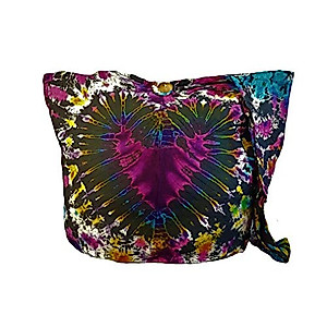 BTP! Tie Dye Sling Crossbody Shoulder Bag Purse Cotton Bohemian - Heart VY1