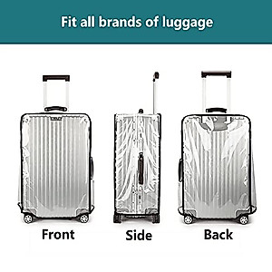 Klmsscxy 3 Pieces Clear Luggage Cover Suitcase Cover Luggage Protector Suitcase Cover for Luggage Set of 3 Luggage Covers for Suitcase (20-24-28Inch)