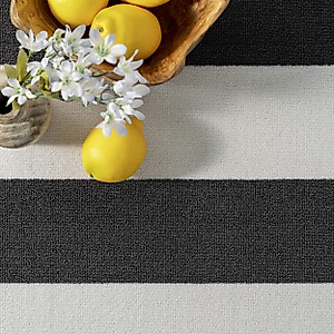 nuLOOM Christa Striped Indoor/Outdoor Area Rug, 9x12, Black