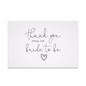 All Ewired Up Thank You From The Bride To Be Heart Cards with Kraft Envelopes, Box of 30, Folded, Tented, Bulk, Wedding, Bridal Shower, Bachelorette Party, Hen's Night, Rehearsal Dinner