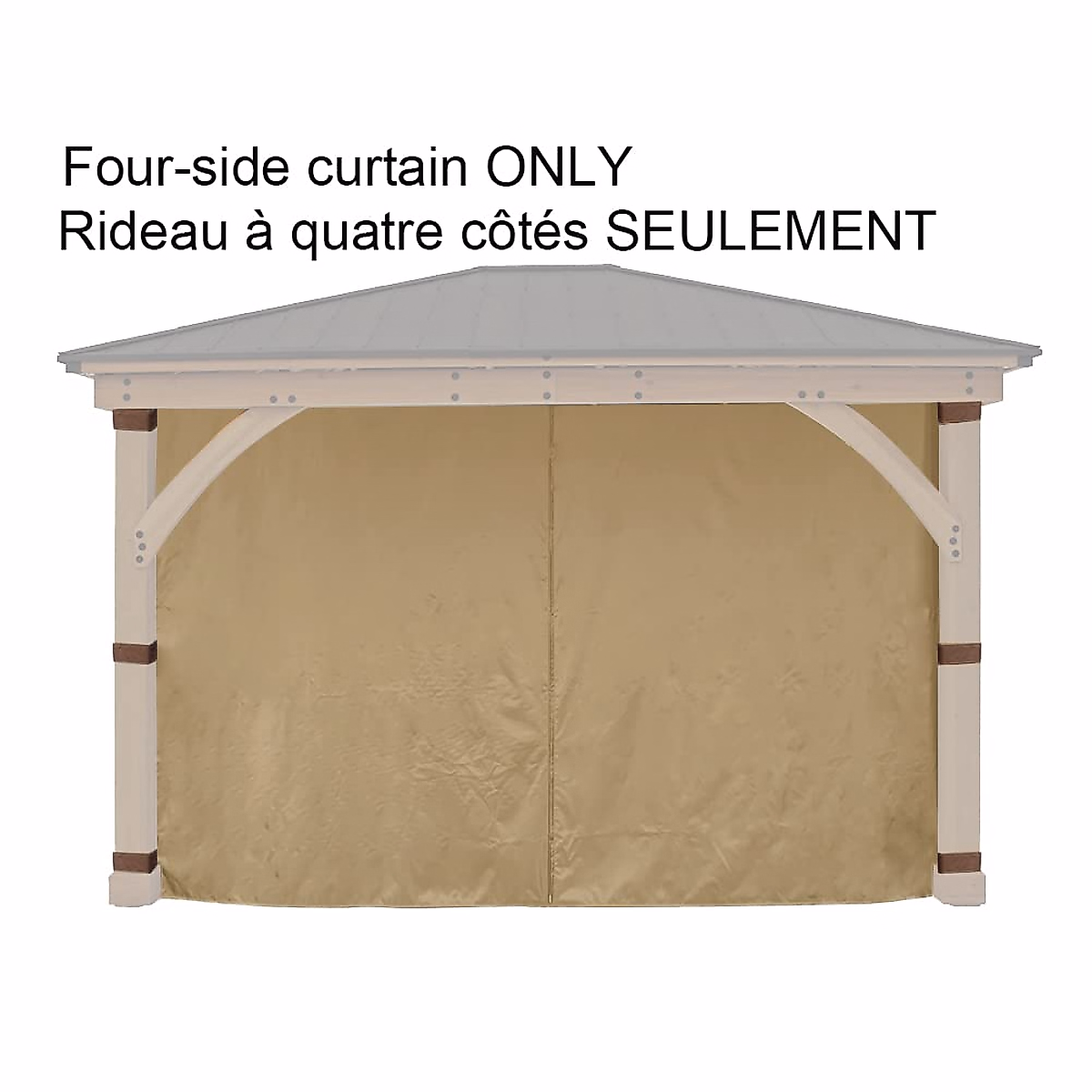 APEX GARDEN Replacement 4-Side Curtain for 11 ft. x 13 ft. Meridian Gazebo (Beige)
