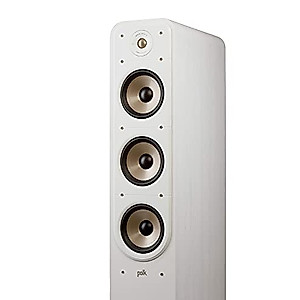 Polk Signature Elite ES60 Tower Speaker - Hi-Res Audio Certified, Dolby Atmos & DTS:X Compatible, 1" Tweeter & Three 6.5" Woofers, Power Port Technology for Effortless Bass, Elegant White-Washed