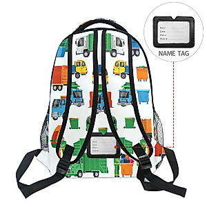 Travel Laptop Backpack Daypacks, Garbage Trucks College School Computer Bag Bookbag for Women & Men Outdoor Camping&Fits Up to 14-inch Notebook