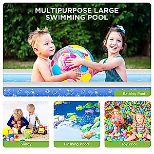 Inflatable Pool - 120"X71"X20" Swimming Blow Up Pool for Baby, Kids, Kiddie, Toddlers, Adults, Full-Size Family Above Ground Pool Piscinas Outdoor Garden Backyard Water Party for Age 3+