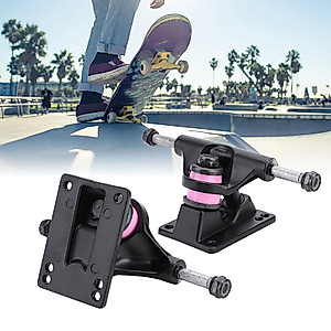 2pcs Skateboard Truck Independent Skateboard Aluminum Metal Alloy Skateboard Trucks 3.25inch Wheels(Black)