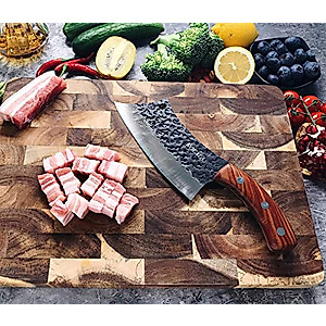 KOPALA Original Kitchen Knife Cleaver/Boning Knives Forged Multipurpose Grilling Knife Carbon Steel with Leather Sheath