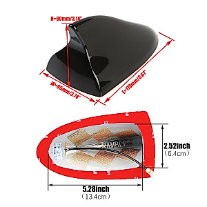 Ramble- Shark Fin Antenna Cover, Car Radio Aerials Replacement, for Nissan-Infiniti QX50(2014-2017), QX60(2014-2015), QX70(2014-2017) and 2013-JX35 (Black)