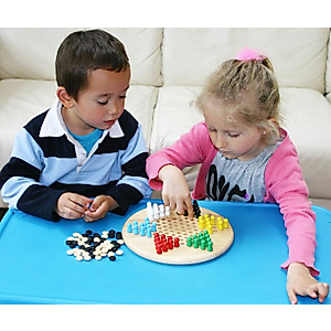 TOWO Wooden Chinese Checkers and Gobang (Five in a Row) 2 in 1 Board Game - Chinese Chequers Family Board Games for Kids and Adults- Wooden Toys for 6 Years Old