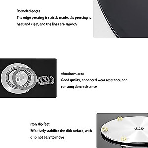 Dxcaicc Glass Turntable for Dining Table, Black Lazy Susan Table Top, Round Home Hotel Table Serving Turntable,90cm