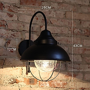 SDUYTEG 1 Light Outdoor Wall Lantern Clear Glass Matte Black Porch Lights Rustic Lantern Wall Sconce Outdoor for Outside Deck Garage Yard Front Door Garden Home