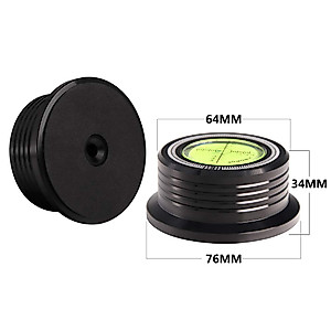 Viborg LP628B Record Weight Stabilizer, Turntable Level and Strobe Scale All-in-one, 280G LP Disc Stabilizer Vinyl Clamp for Phonograph (60Hz, Black)