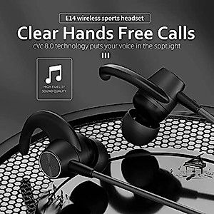 Bluetooth Headphones,V5.0 Wireless Magnetic Earbuds 16H Playtime,IPX7 Sweatproof Bluetooth Neckband Earphone with Built-in Microphone for Sports Phone Call Music(Black)