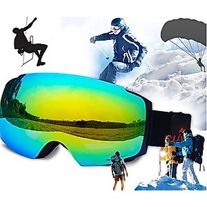 Sxdthy Ski Goggles, Snow Goggles with Thickened Sponge Pad & Adjustable Elastic Band for Men Women Adult (Color : Red)