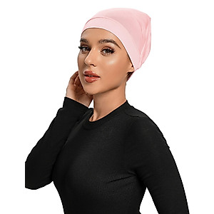 4 Pieces Hijab Undercap Hijab Underscarf Hijab Cap for Women ( White / Powder pink / Beige / Light grey )