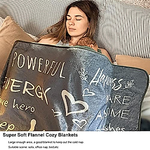 Grey Plush Cozy Blanket Fleece Throw Blanket，Super Soft Fuzzy Flannel Throw Blanket for Couch Sofa Bed and Office Napping,Inspirational Blanket Gifts Warm Throw Blankets All Season 50"×60"