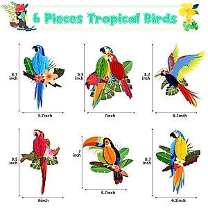 KESOTE Hawaiian Tropical Luau Party Decorations, 20Ft Tropical Garlands & 6 Birds Honeycomb for Summer Tiki Bar Beach Party Decorations Supplies