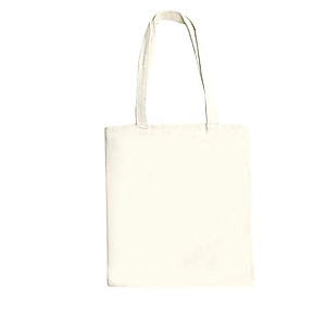 Nuni Unisex DIY Plain Solid Black Canvas Tote Bag (Small, Beige/ 13"x13")