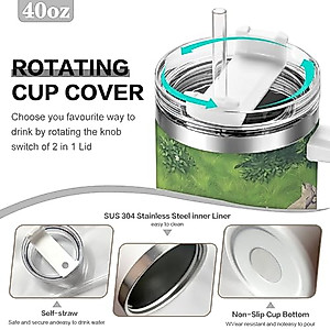 FOCIUZTA 40oz Grassland and Stone Pattern Tumbler with Lid, Travel Coffee Cup, Ideal for Easter, Gaming Enthusiast, Mother Day, and Birthday Gifts