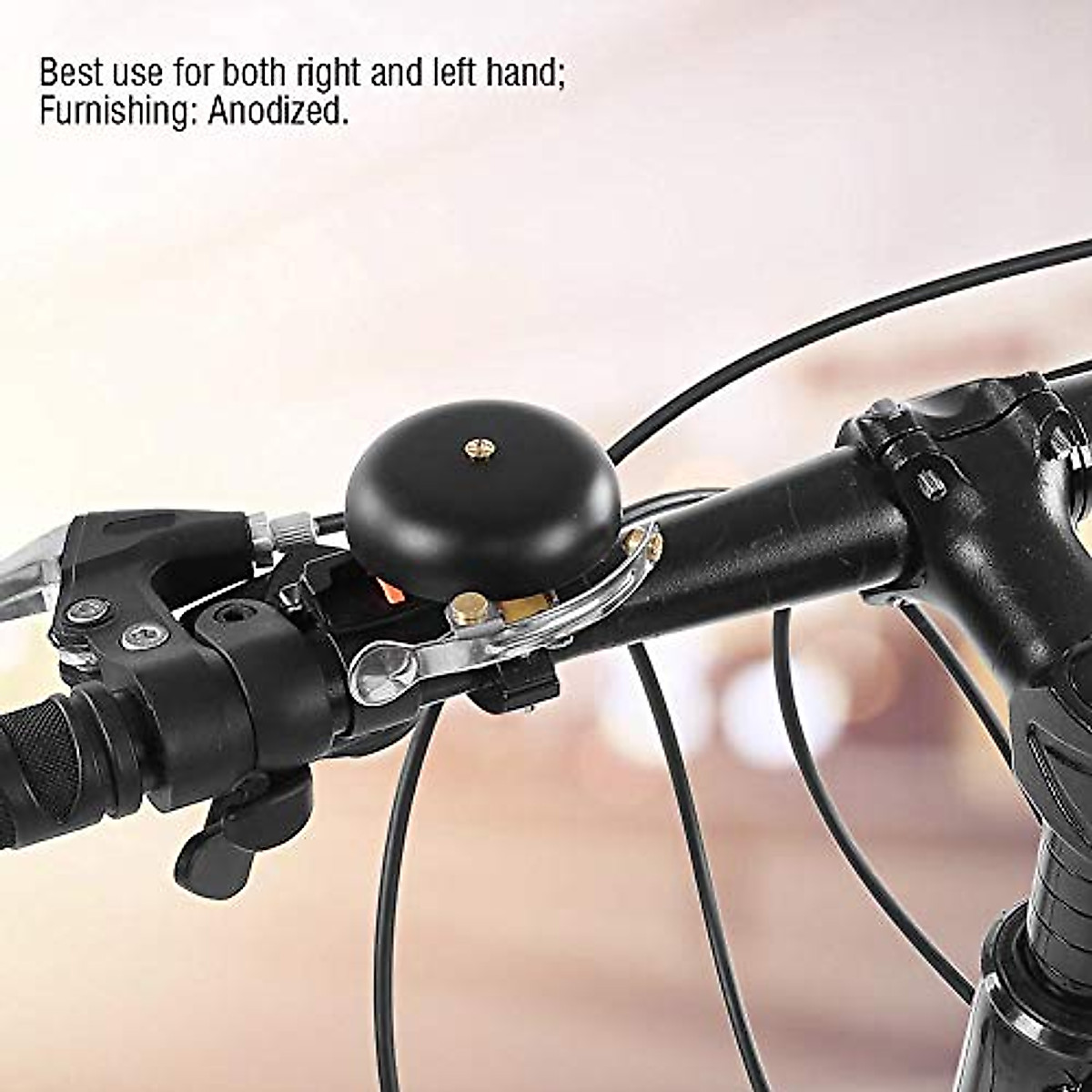 Brass Bell, Anodized Bike Warning Crisp for Mountain & Road Bikes Cycling Horn Accessory(Black)