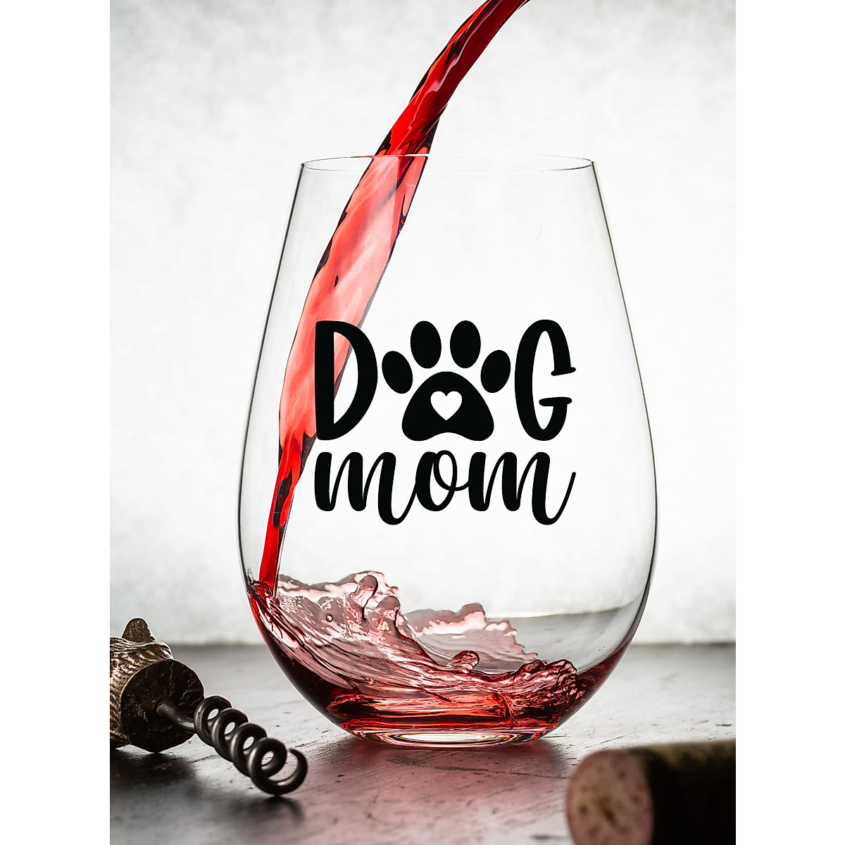Dog Mom Wine Glass and Dog Dad Whiskey Glass Set for Dog Lovers - Best Gift for Dog Owners, Couples, Rescue Dogs, Men and Women - Funny and Cool Gifts for Couples With Pets